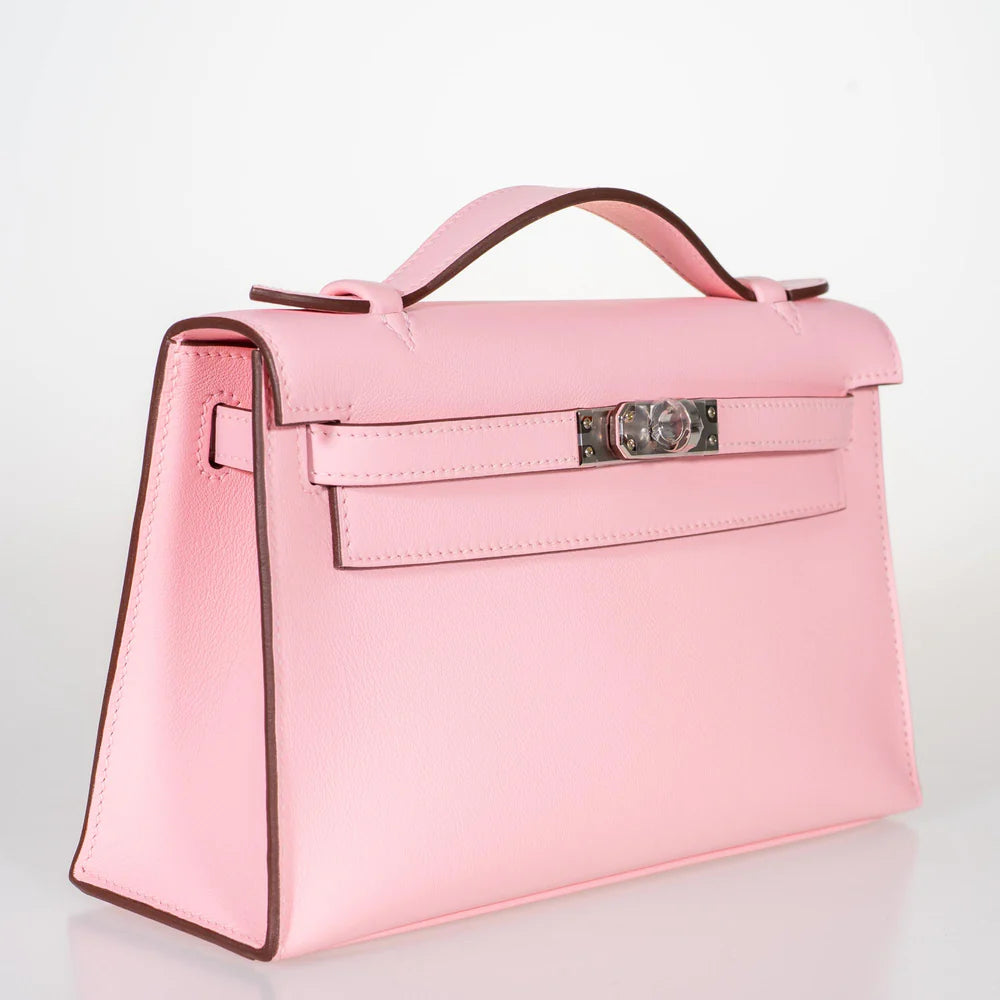 Hermès Kelly Mini Pochette – Rose Sakura Swift with Palladium Hardware ...